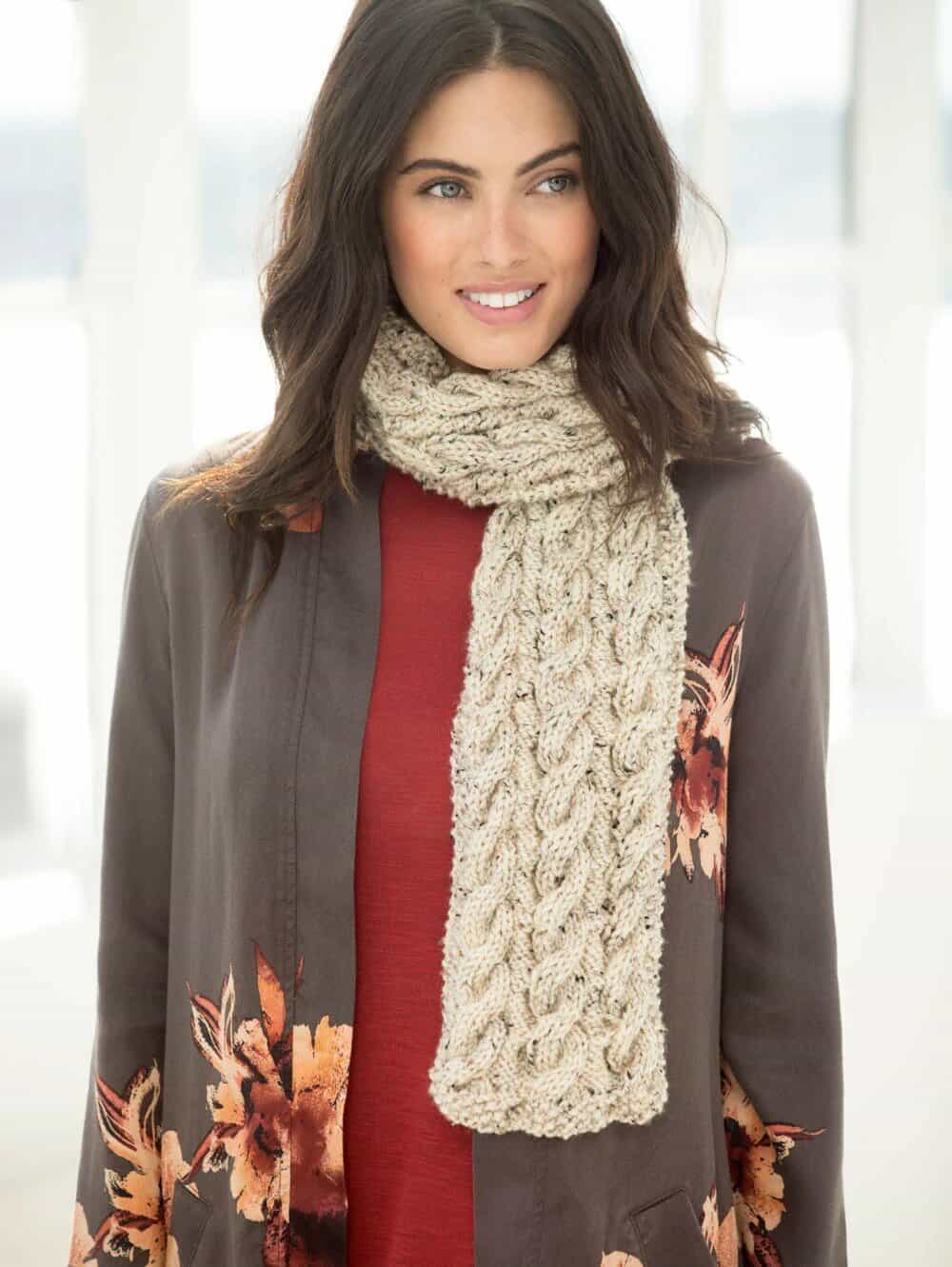 7 Stunning Cable Knitted Scarf Patterns For Every Skill Level